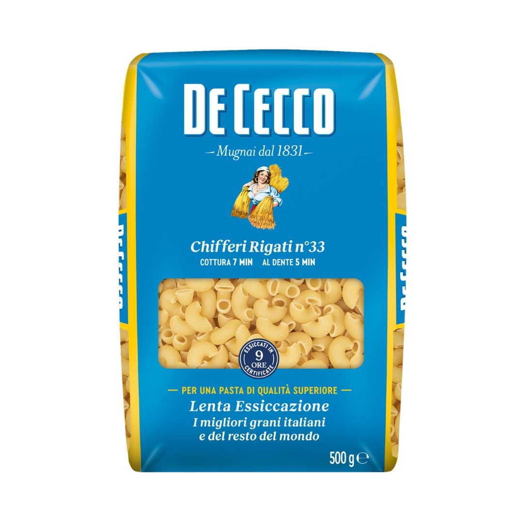 Pasta, Macaroni Chifferi Rigati - De Cecco 500g | Albion Fine Foods Ltd.