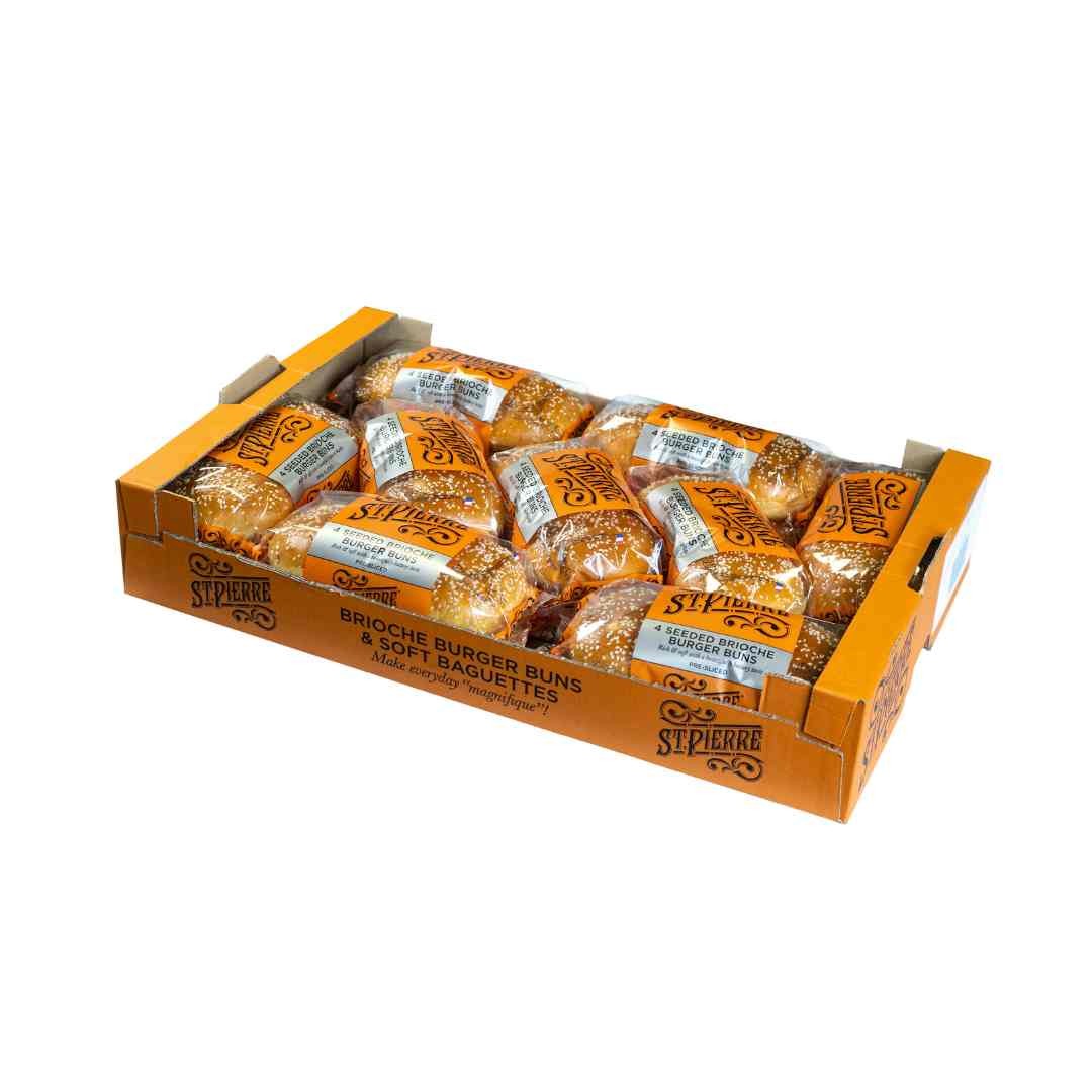 Buns Brioche Seeded 4 Pack, Case - St.Pierre
