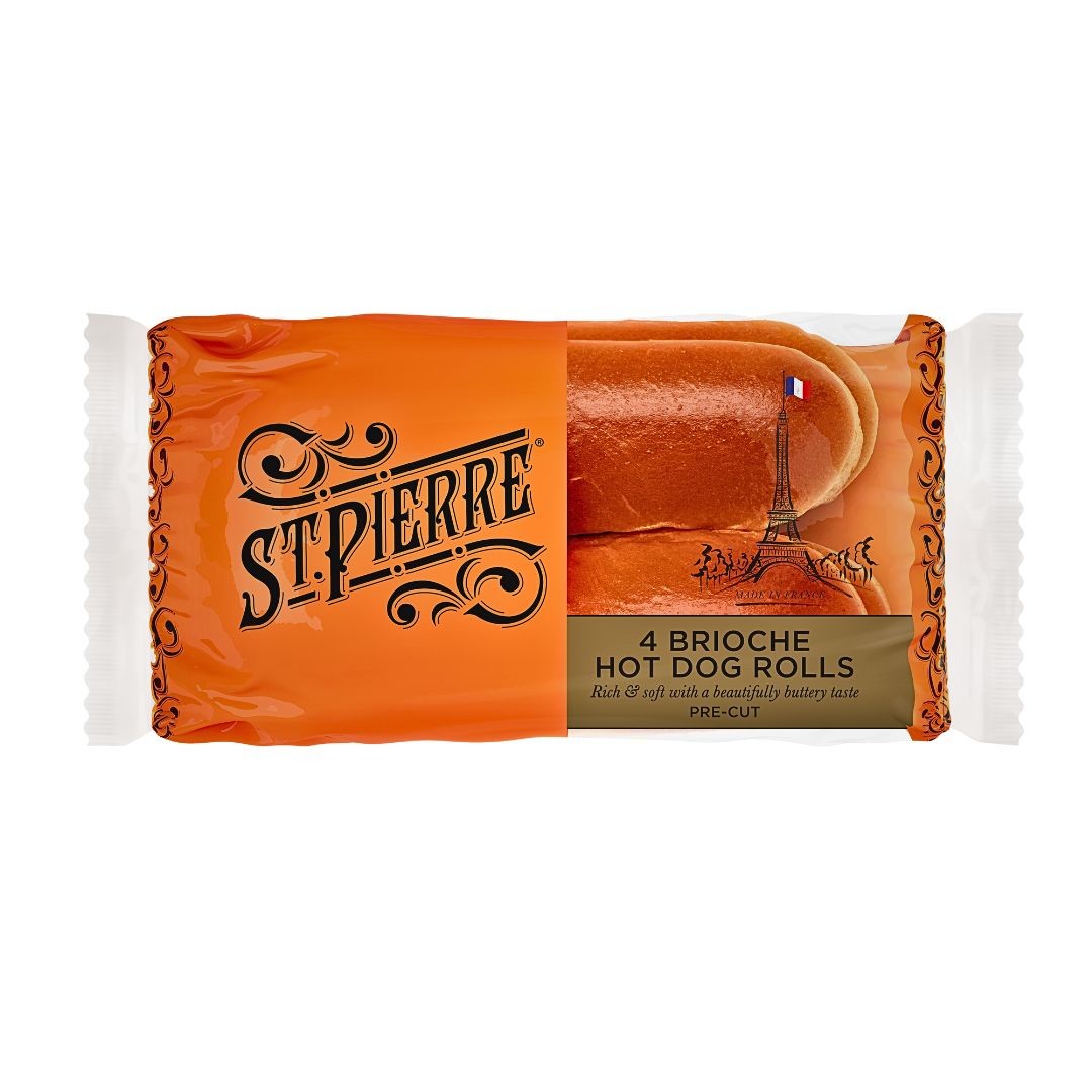 Hot Dog Rolls Brioche 4 pack, Case - St.Pierre