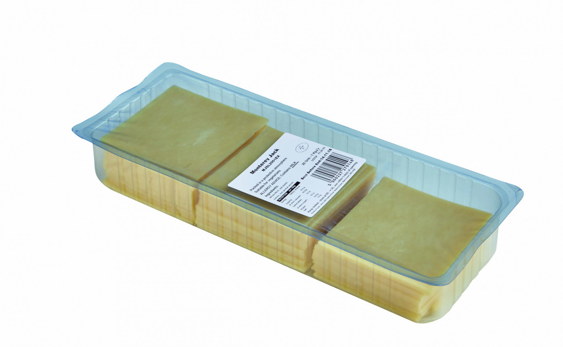 Monterey Jack Sliced 1kg | Albion Fine Foods