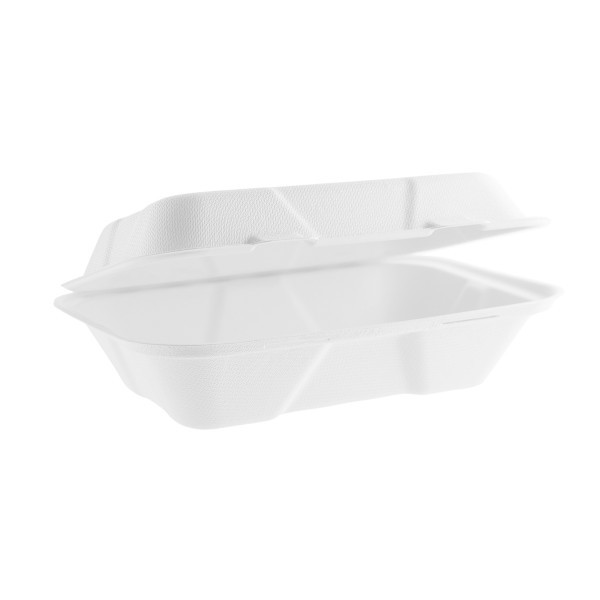 Takeaway Clamshell Box 9 x 6 - Vegware Pack of 50 | Albion Fine Foods Ltd.