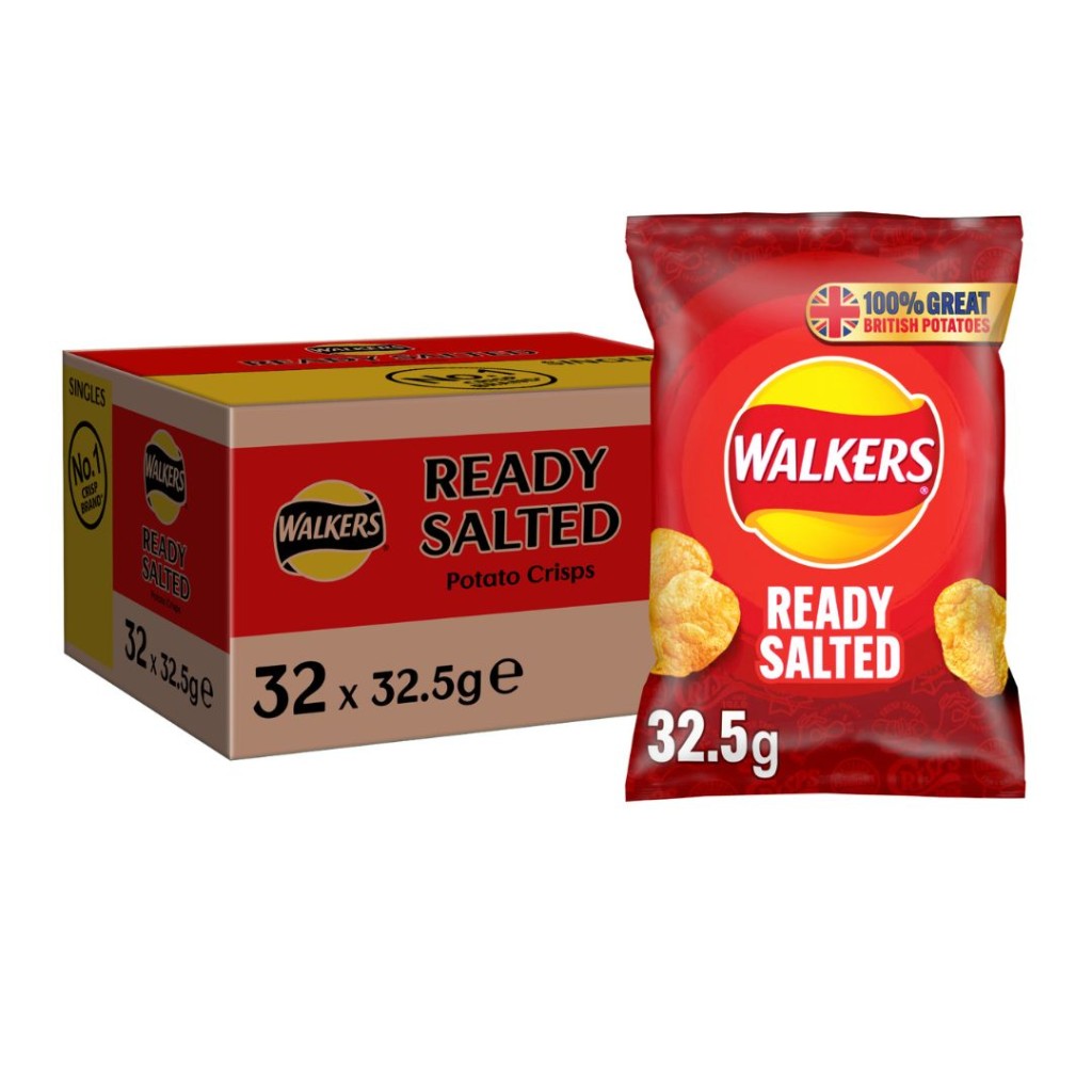Crisps, Ready Salted - Walkers 32 x 32.5g | Albion Fine Foods Ltd.
