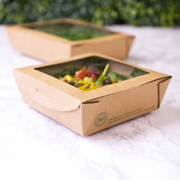 Takeaway Window Box - Vegware 650ml x 300 | Albion Fine Foods Ltd.