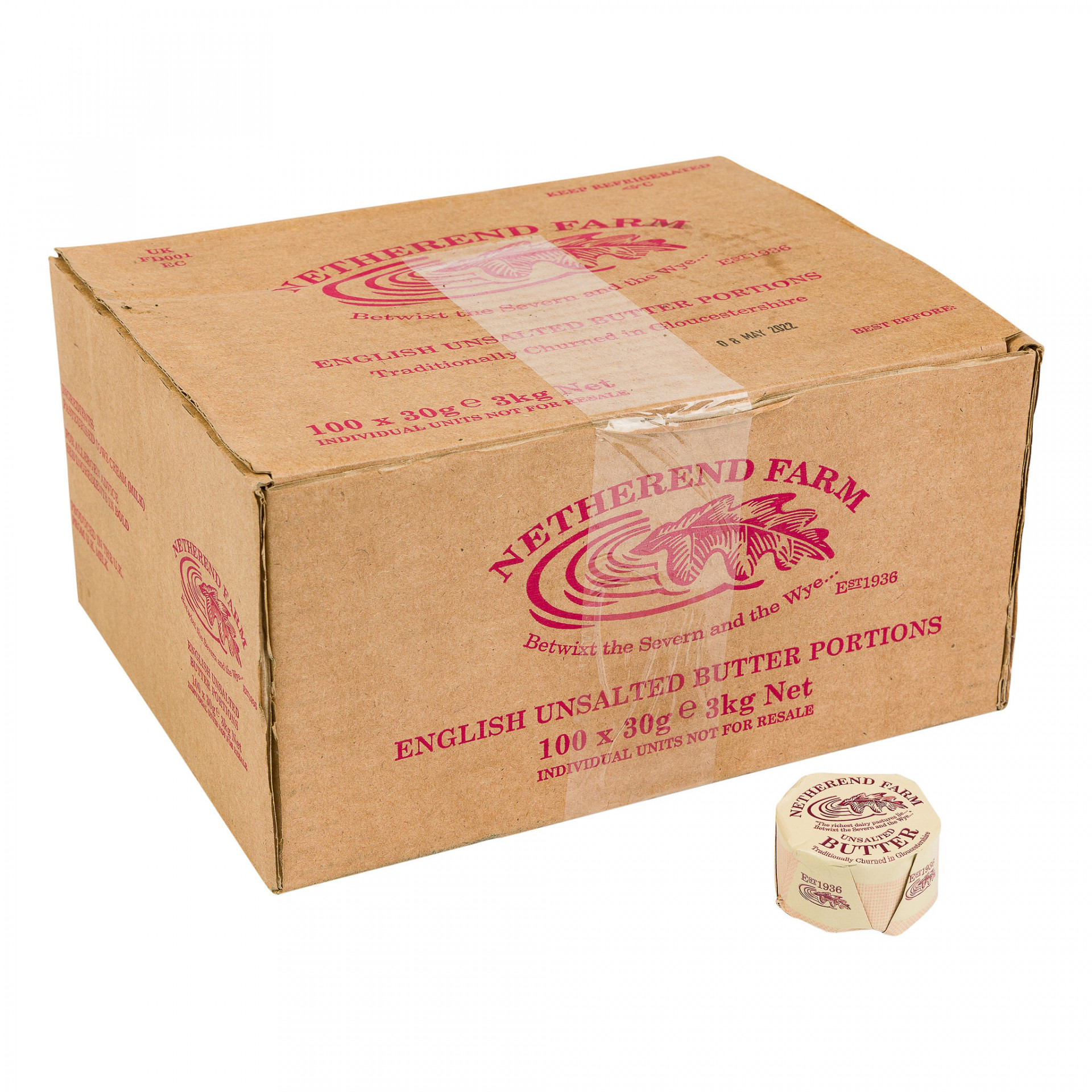 Netherend Unsalted Butter Portions 30g x 100 | Albion Fine Foods Ltd.