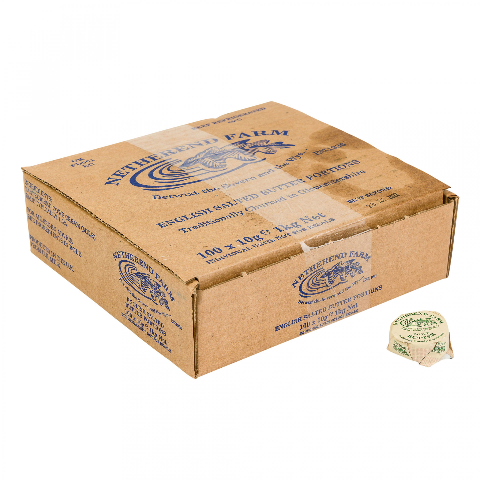 Butter Portions, Salted - Netherend 10g x 100 | Albion Fine Foods Ltd.