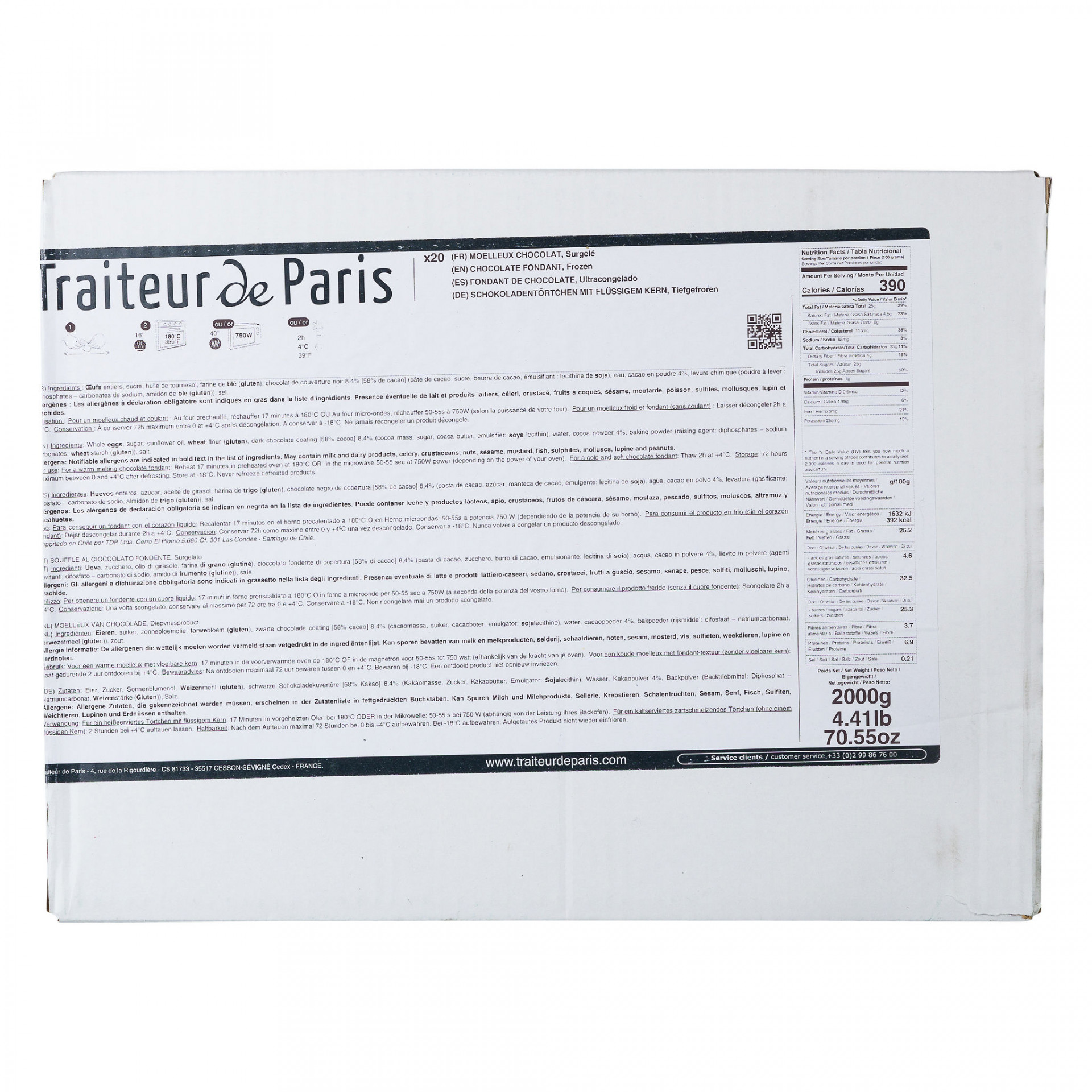 Chocolate Fondant Dessert 7cm, Frozen 100g x 20 | Albion Fine Foods Ltd.