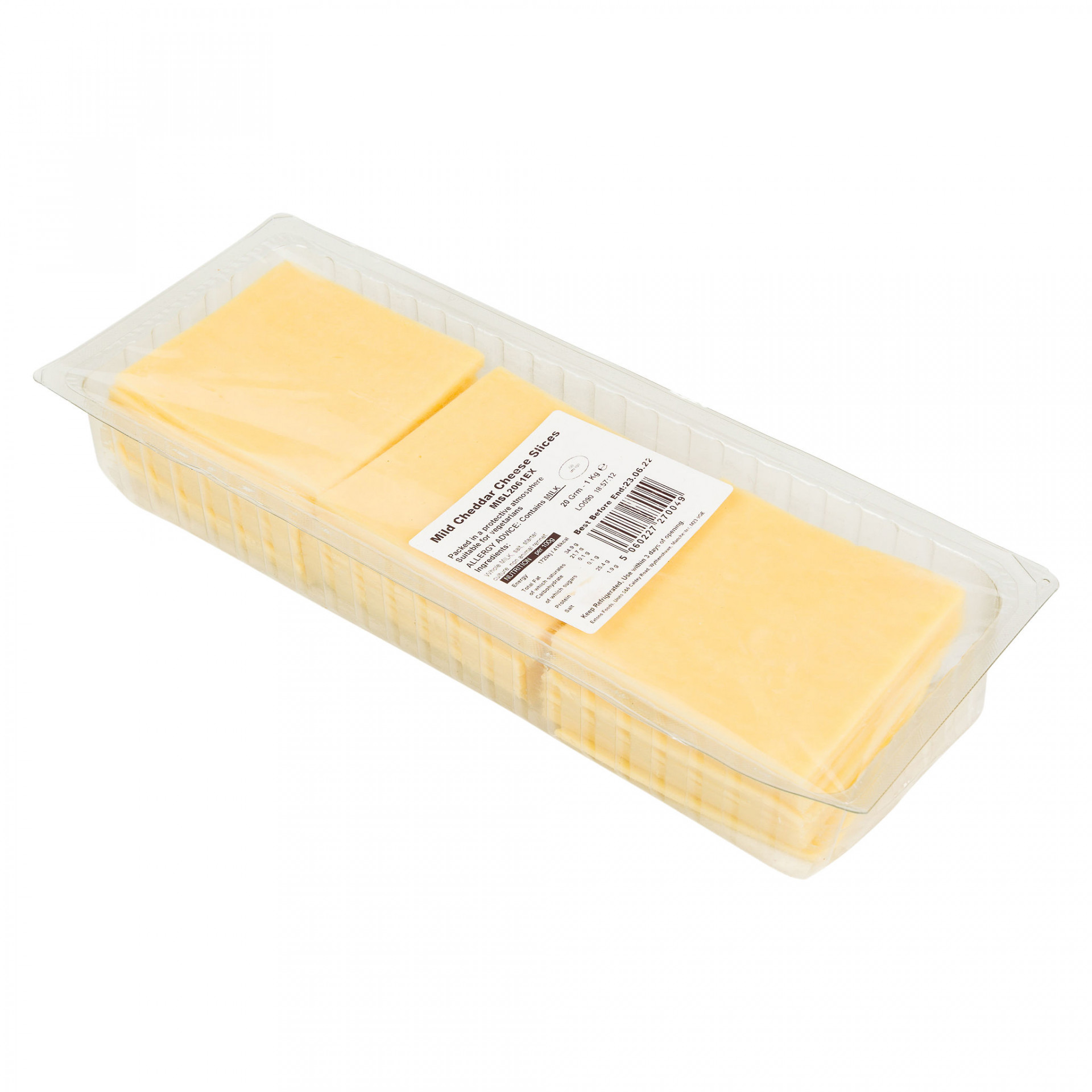 Mild Cheddar Slices 1kg | Albion Fine Foods Ltd.