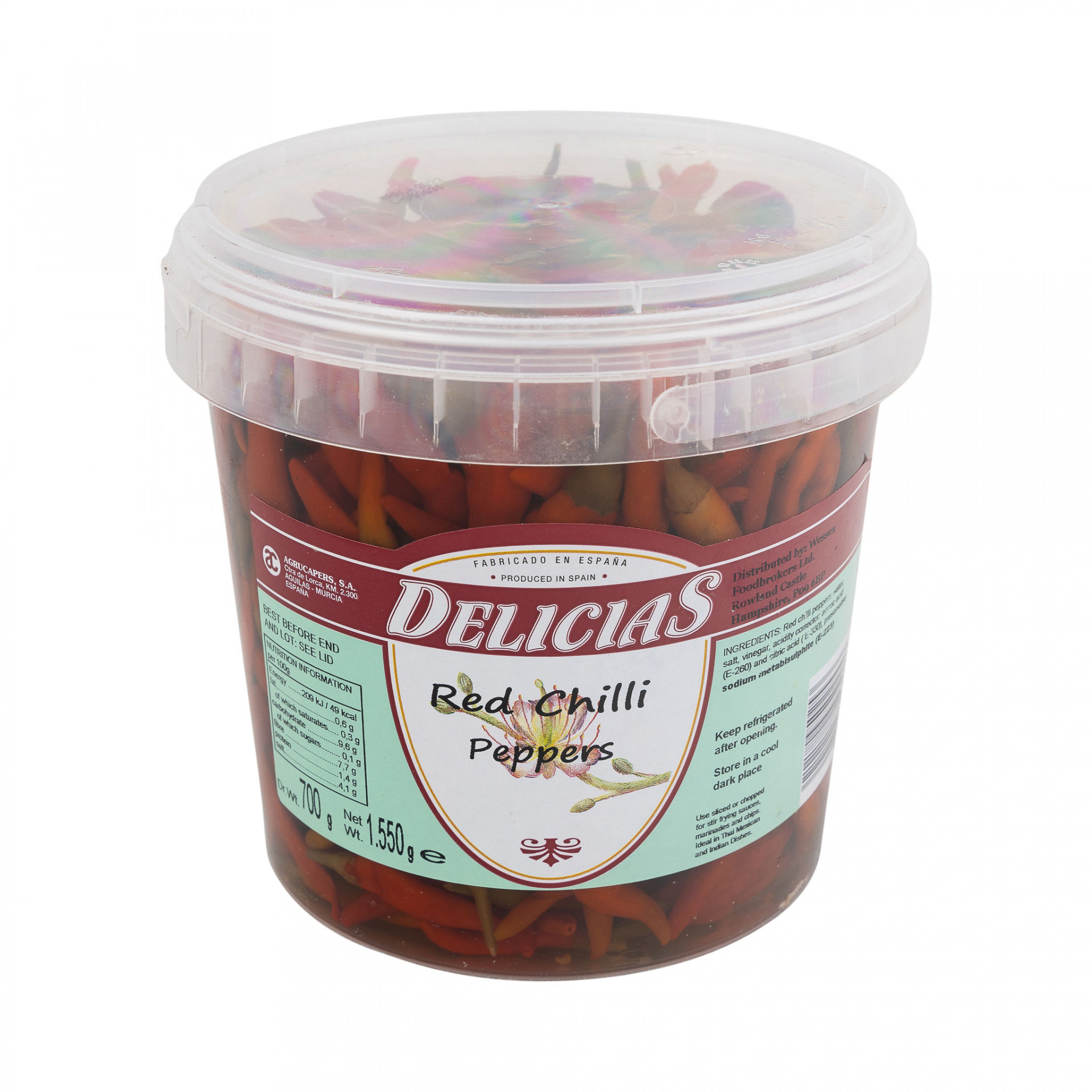 Pickled Red Chillies 1.55kg | Albion Fine Foods Ltd.