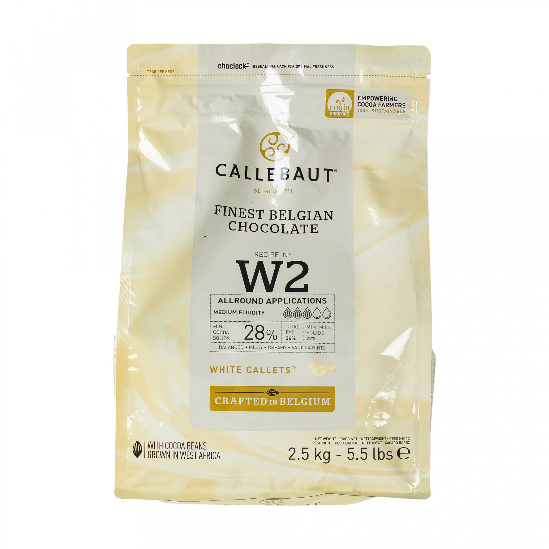 White Chocolate Callets 28% - Callebaut 2.5kg | Albion Fine Foods Ltd.