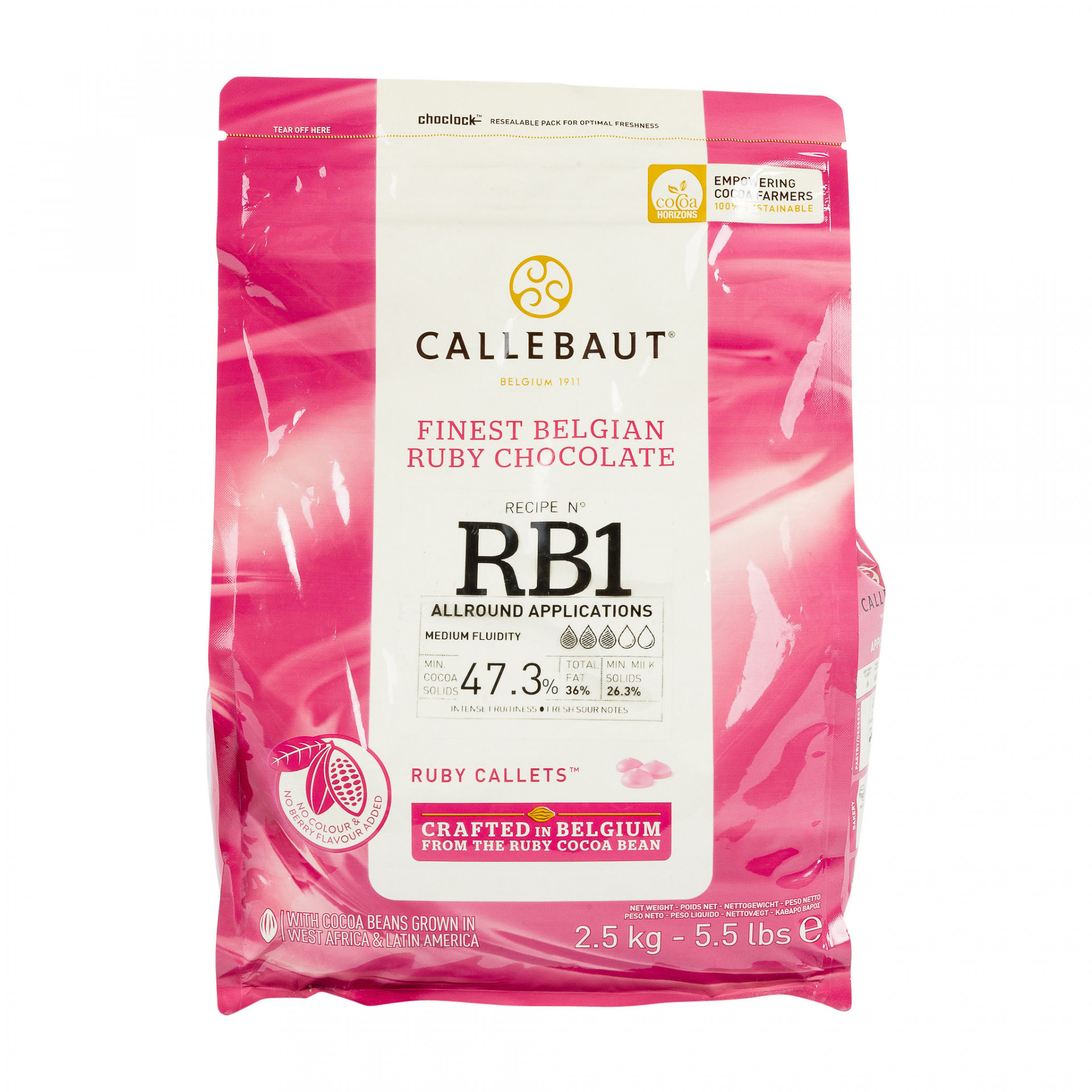 Barry Callebaut Ruby Chocolate Callets 47.3% 10kg | Albion Fine Foods Ltd.