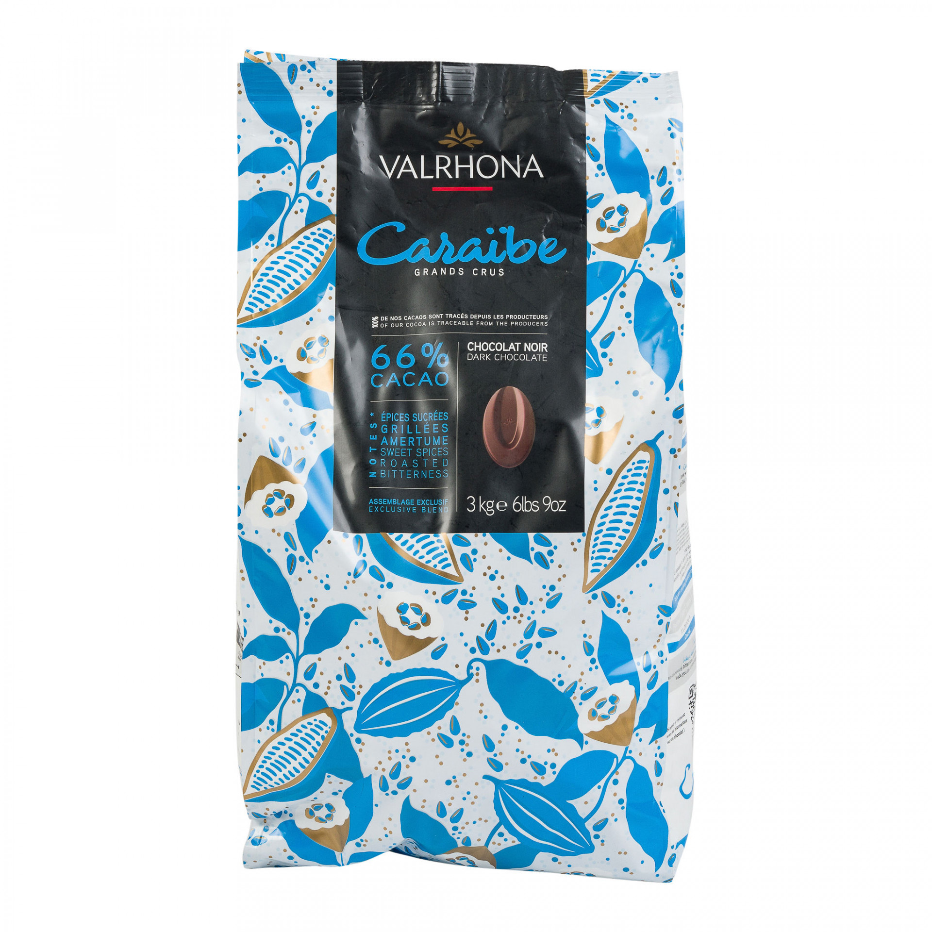 Dark Chocolate Callets 'Caraibe' 66% 3kg | Albion Fine Foods Ltd.