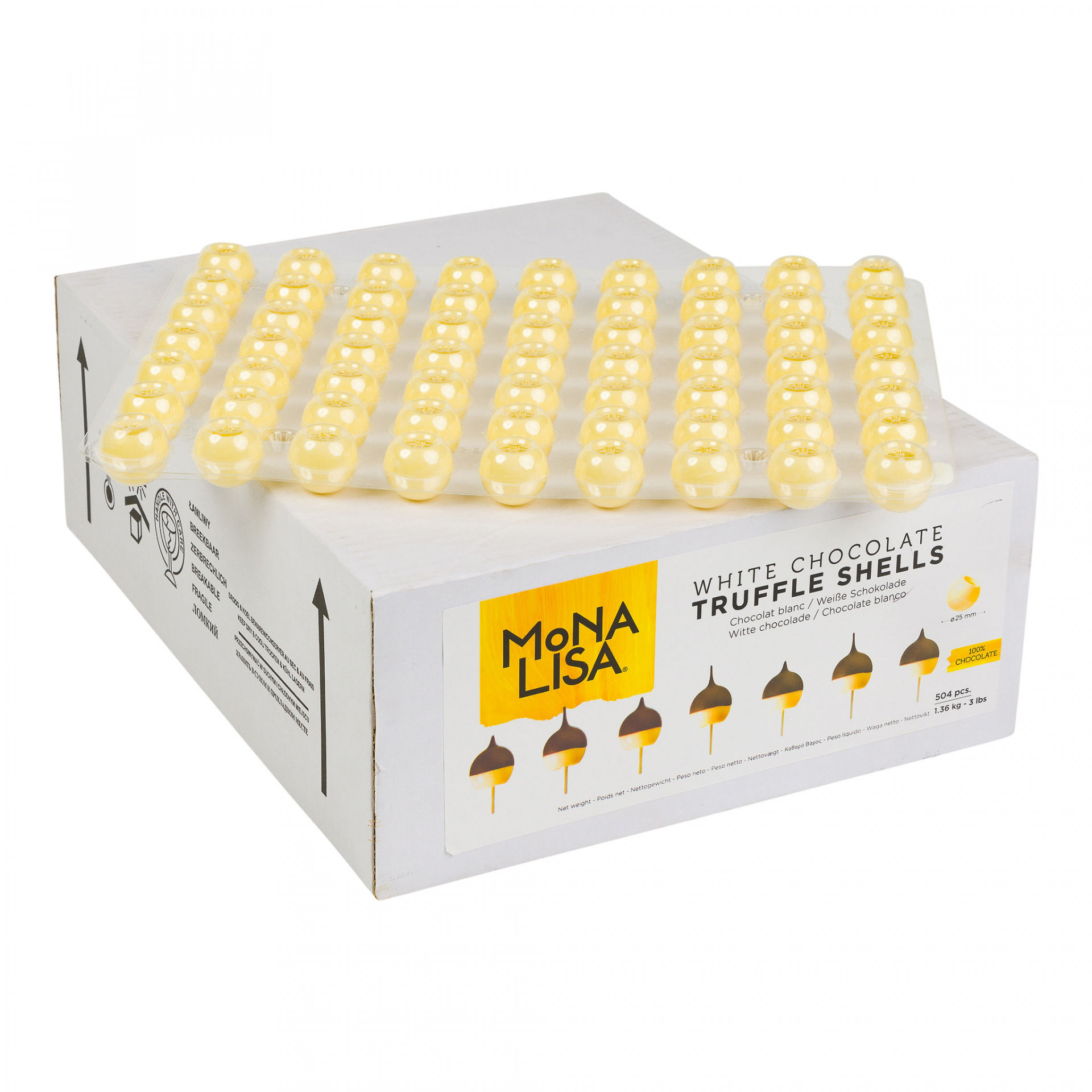 Chocolate Truffle Shells, White - Mona Lisa 2.5cm x 504 | Albion Fine ...