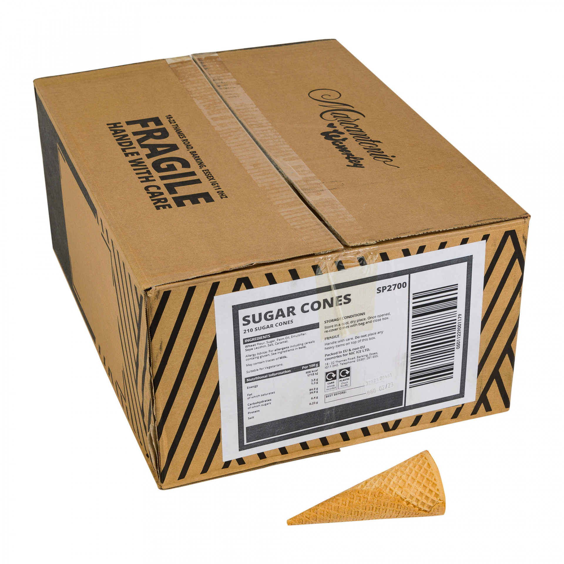 Ice Cream Sugar Cones 1 Scoop x 210 | Albion Fine Foods Ltd.