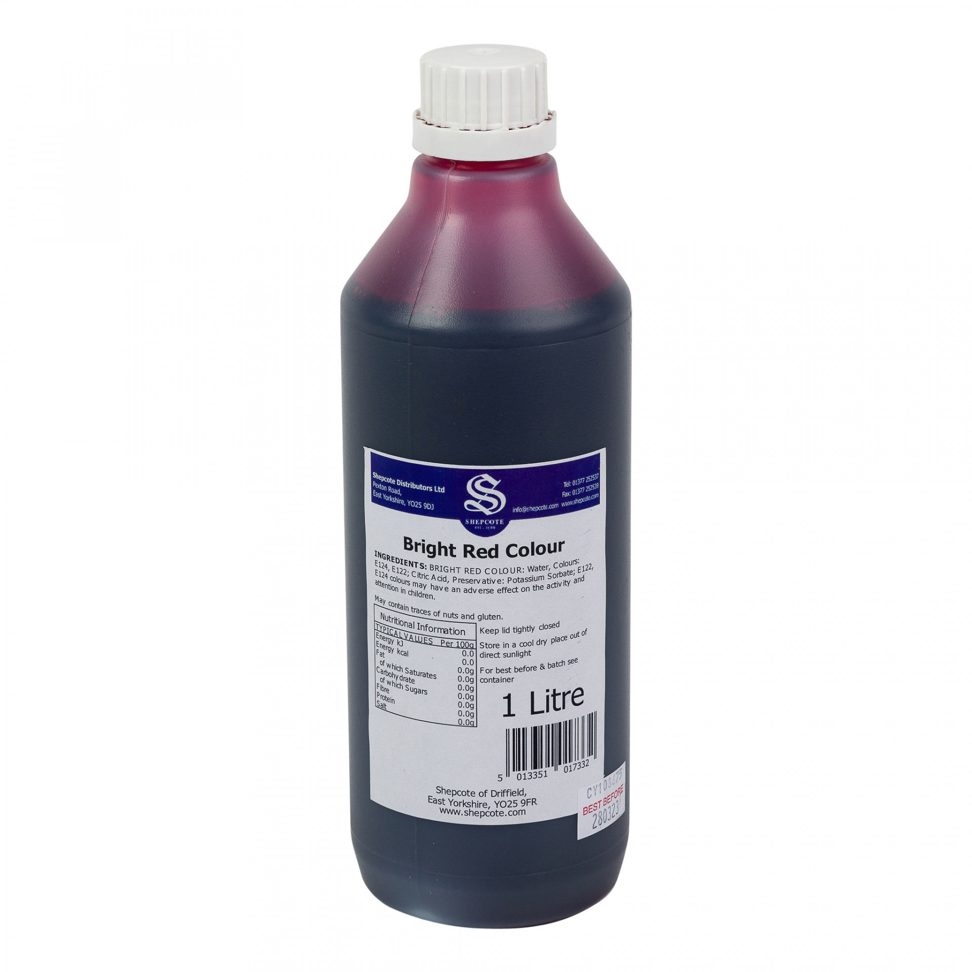 Red Food Colour Bright 1ltr | Albion Fine Foods Ltd.