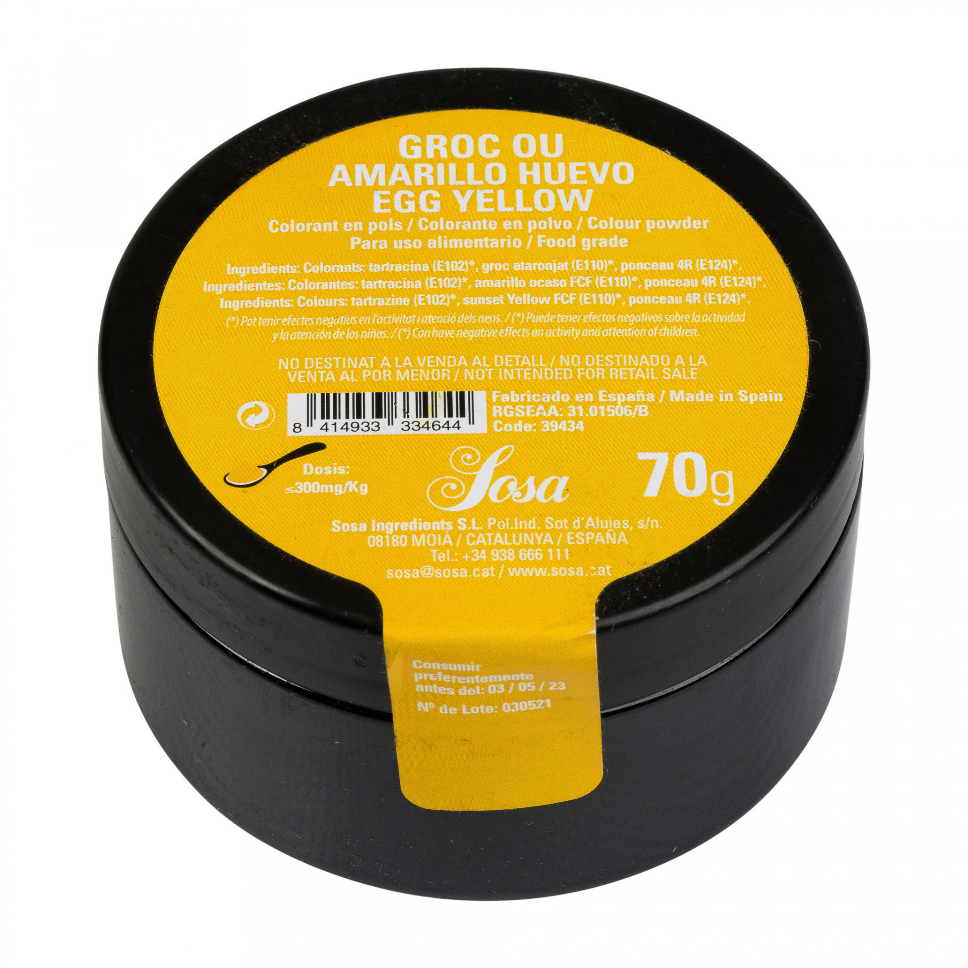 Food Colour Yellow, Powder - SOSA 70g | Albion Fine Foods Ltd.