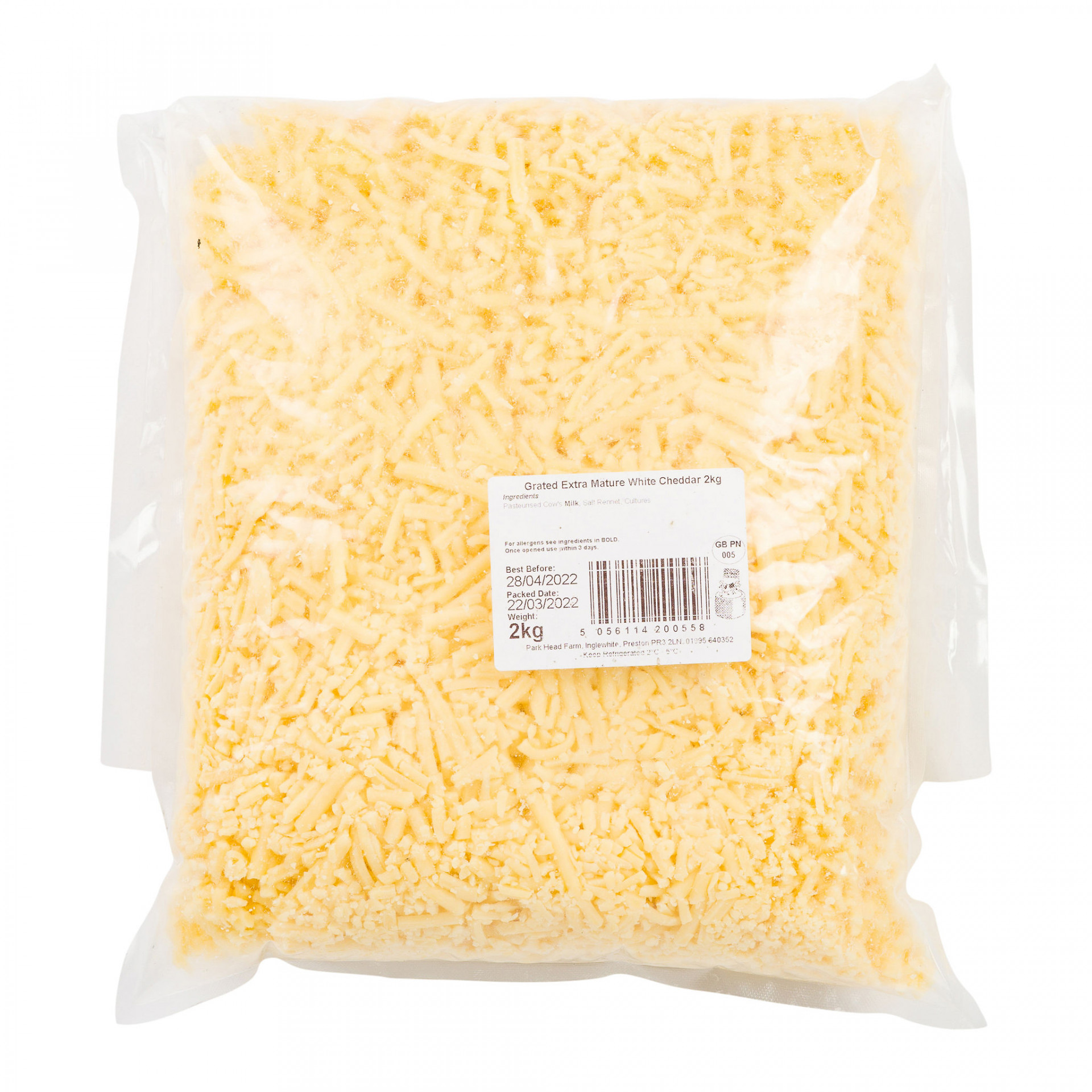Grated Extra Mature Cheddar 2kg | Albion Fine Foods Ltd.