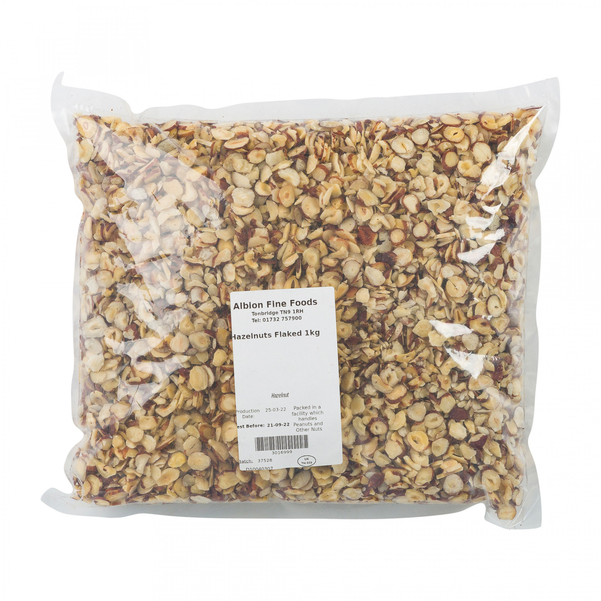 Hazelnuts Flaked 1kg | Albion Fine Foods Ltd.