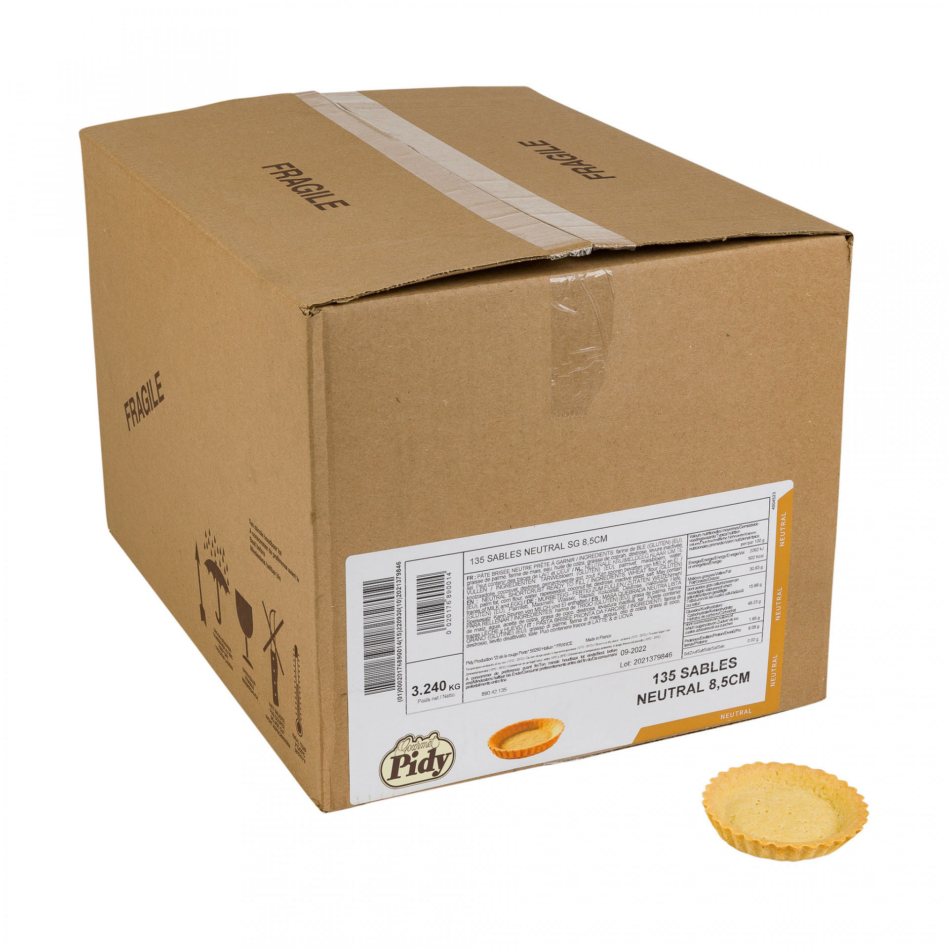 Pastry Cases Savoury 8.5cm - Pidy x 135 | Albion Fine Foods Ltd.