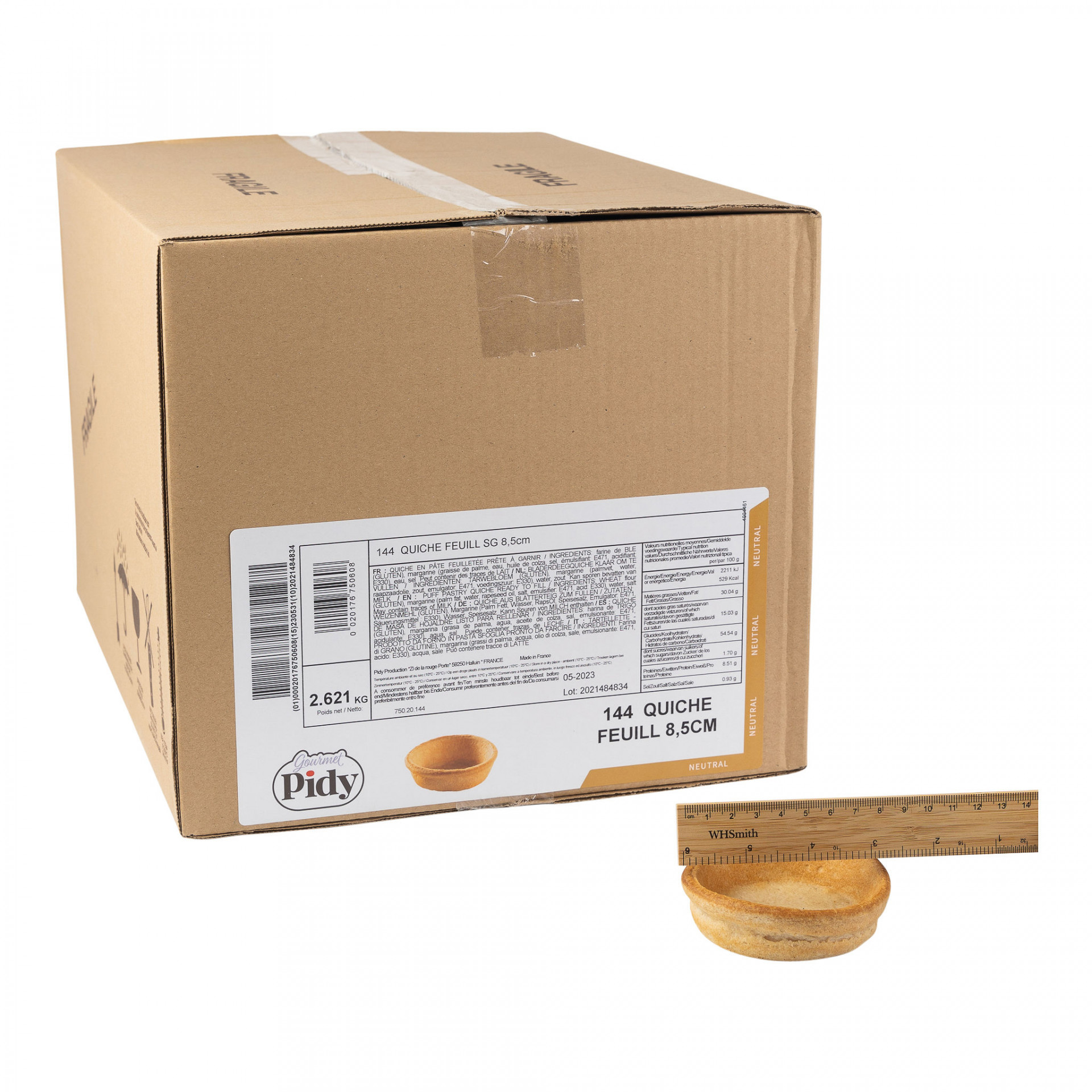 Pastry Cases Quiche 8.5cm - Pidy x 144 | Albion Fine Foods Ltd.
