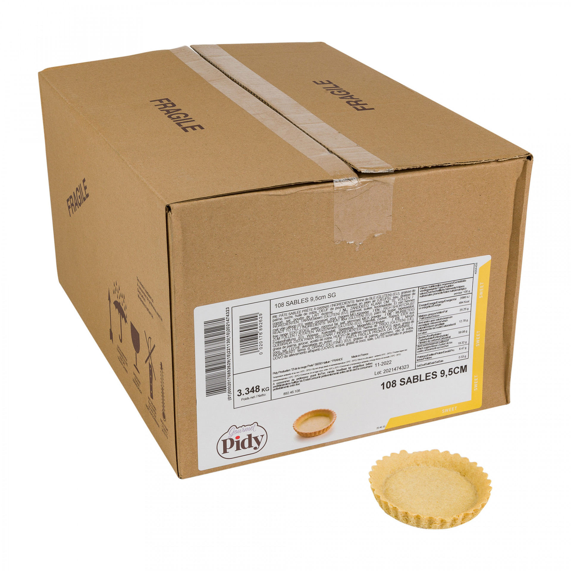 Pastry Cases, Sweet - Pidy 9.5cm x 108 | Albion Fine Foods Ltd.
