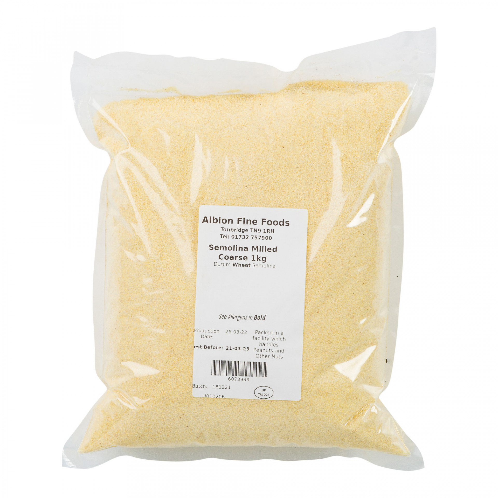 Semolina Coarse Milled 1kg | Albion Fine Foods Ltd.
