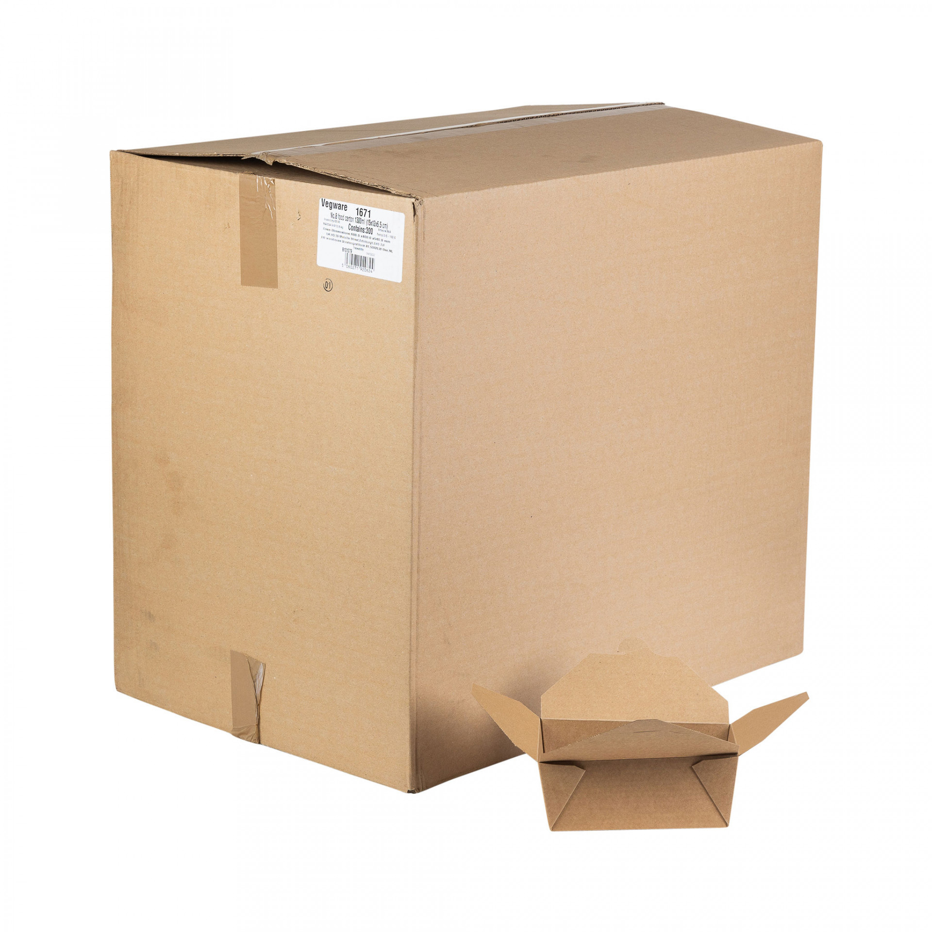 Food Carton 1300ml (No.8) - Vegware x 300 | Albion Fine Foods Ltd.