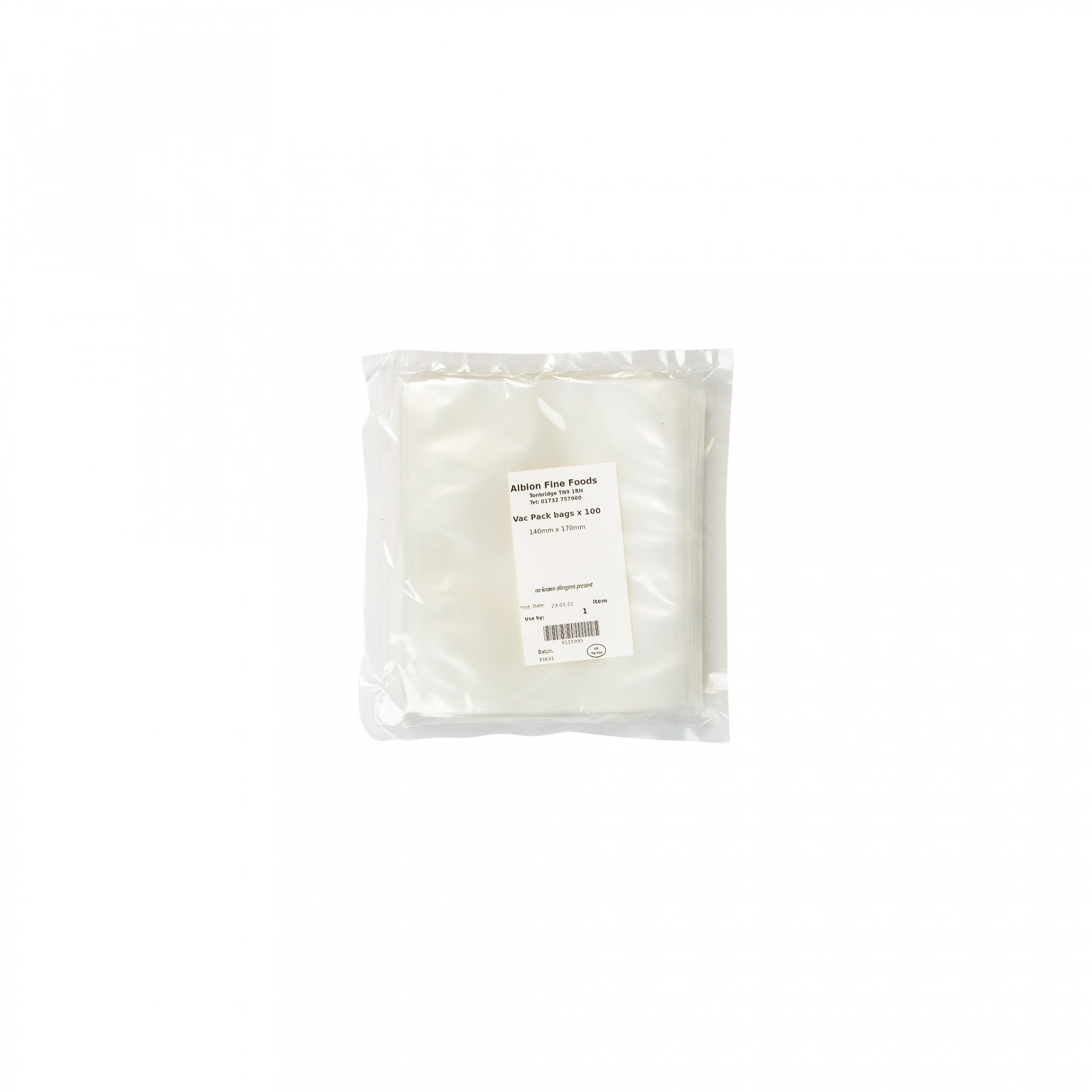 Vacpack Bags 140 x 170mm x 100 | Albion Fine Foods Ltd.